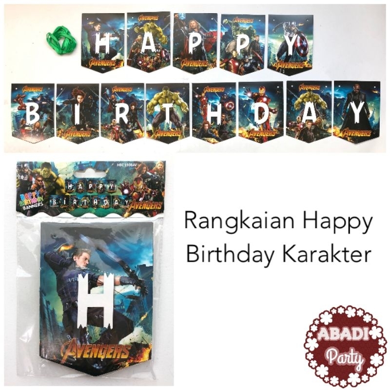 Jual Rangkaian HBD Segi5 Karakter Cowo / Banner Kertas Tayo / Banner ...