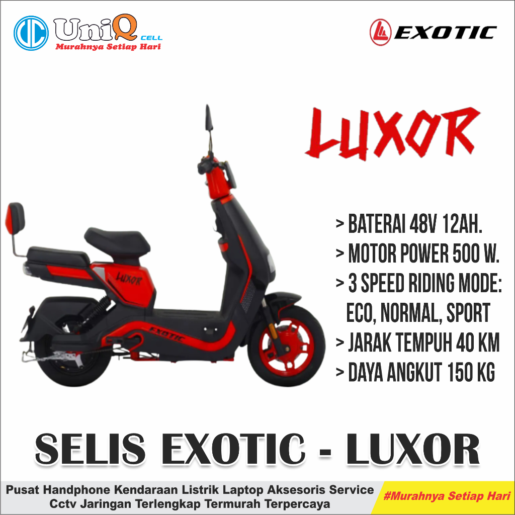Jual SEPEDA LISTRIK EXOTIC LUXOR BERKUALITAS DAN TERJAMIN (RED ...
