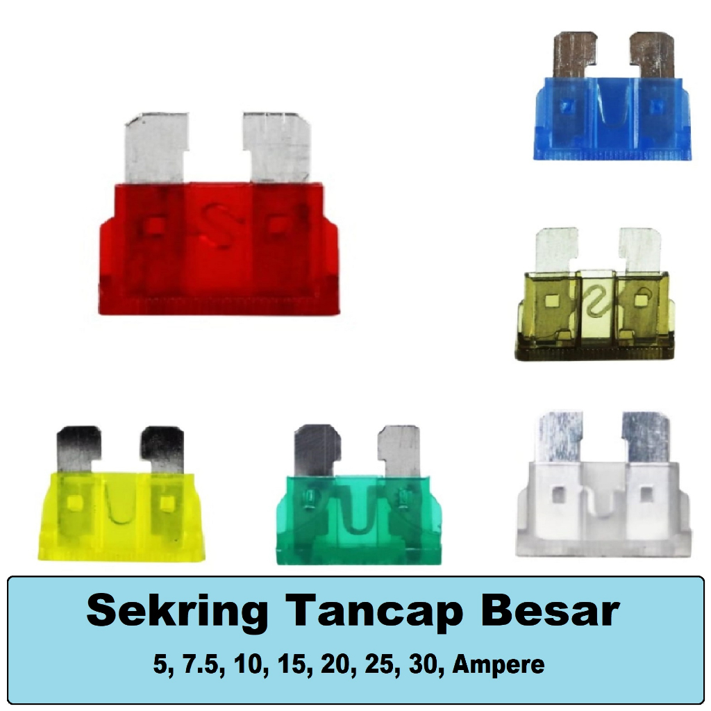 Jual Sekring Fuse Blade Tancap Besar Kecil 5A 7,5A 7.5A 10A 15A 20A 25A 30A | Shopee Indonesia