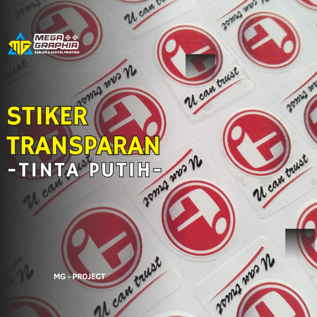 Jual STIKER TRANSPARAN TINTA PUTIH DAN WARA CETAK UV / STICKER PRINT ...