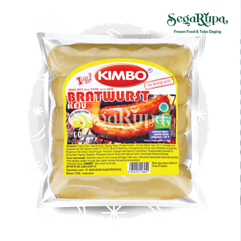 Jual KIMBO BRATWURST KEJU 500GR - SEGARUPA FROZEN FOOD & TOKO DAGING ...