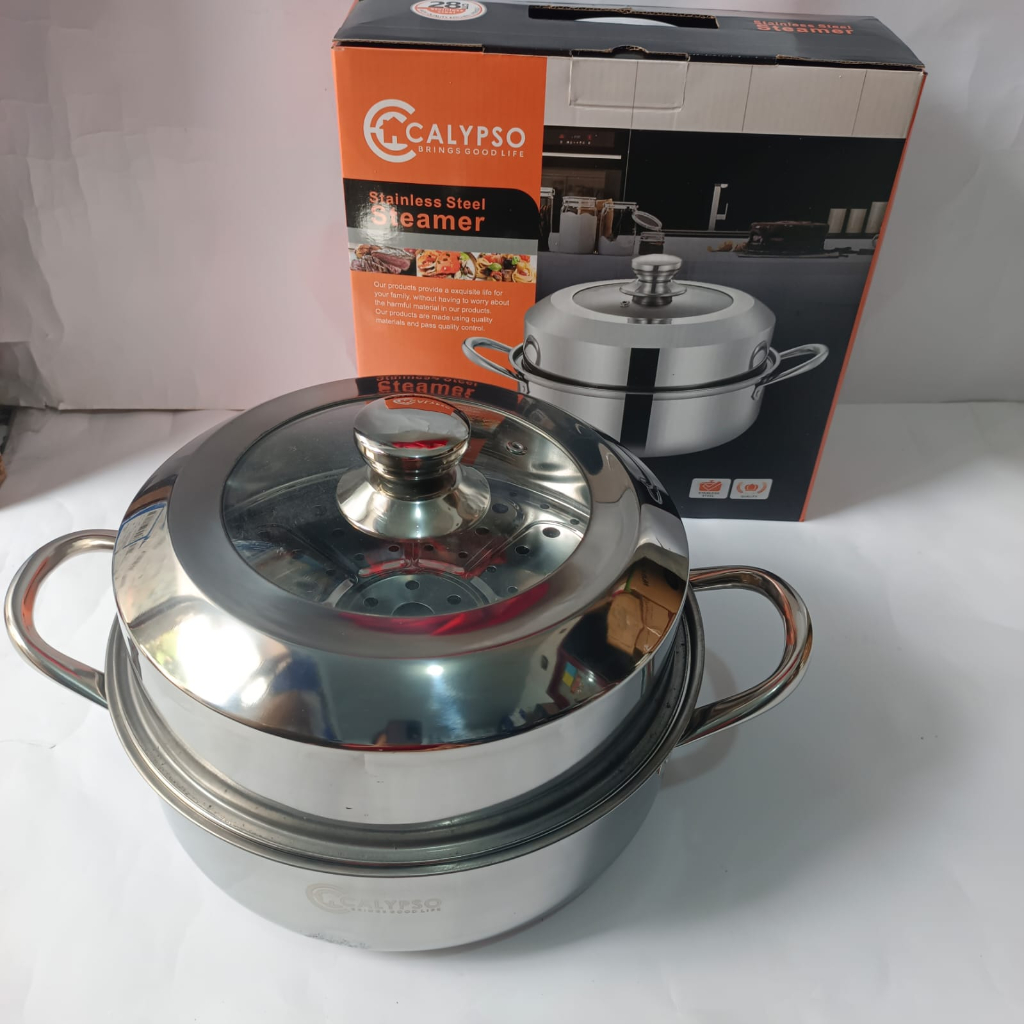 Jual Panci Kukus Calypso C-539 stainless tutup kaca 28cm | Shopee Indonesia
