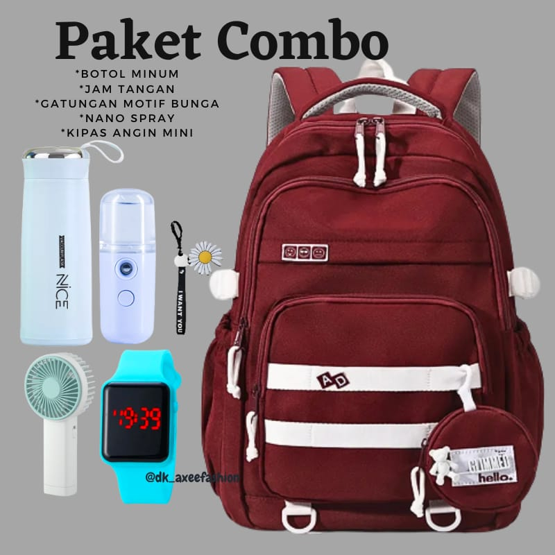 Jual Tas Ransel Terbaru PAKET COMBO Backpack Kuromi Sekolah Sd,smp,sma Tas Sekolah Anak ...