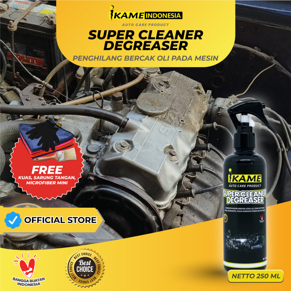 Jual CAIRAN PEMBERSIH MESIN MOBIL / SUPER CLEANER DEGREASER IKAME 250ml | Shopee Indonesia