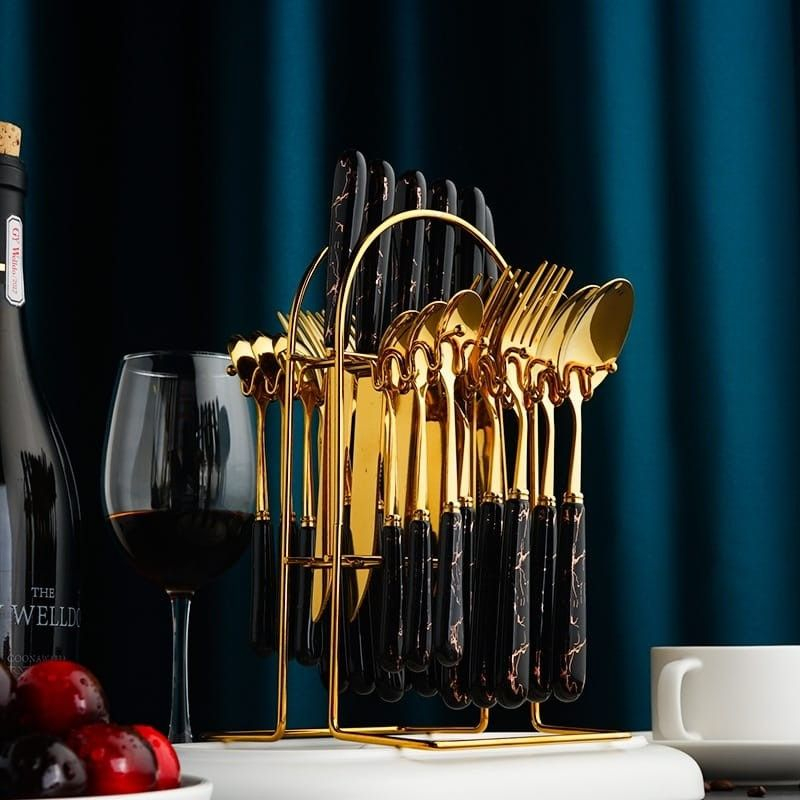 Jual BAS Peralatan Makan Sendok Set Keramik / Sendok Set Marble Dengan ...