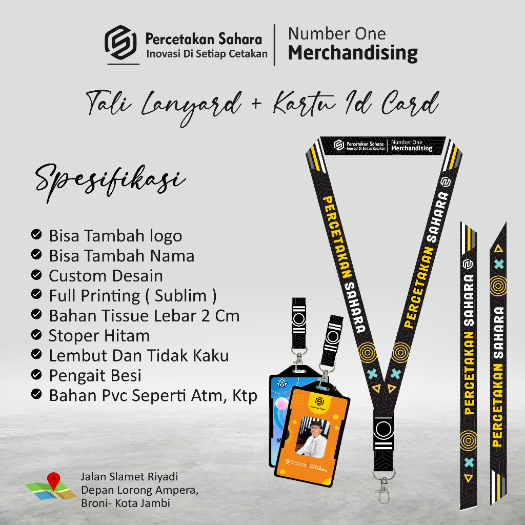 Jual 1 Paket Id card + tali lanyard , id card custom full printing ...