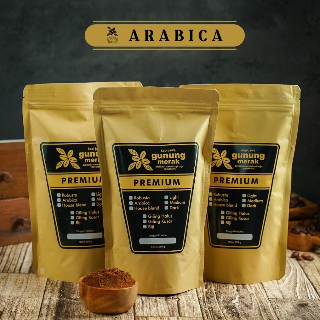 Jual Kopi Arabica Premium Biji Bubuk Giling Kasar Halus Coffee Jawa ...