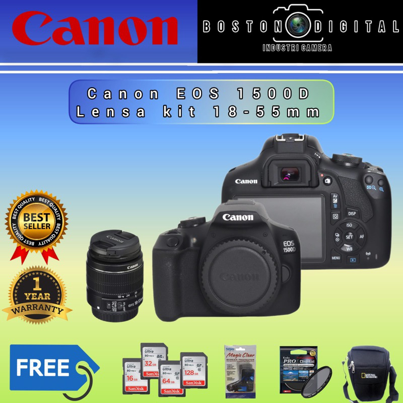 Jual CANON EOS 1500D KIT 18-55MM / CANON 1500D KIT 18-55MM | Shopee Indonesia