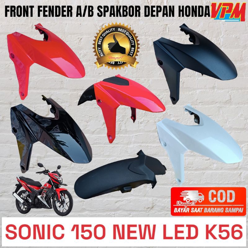 Jual front fender spakbor depan A B sonic 150 new led k56 hitam putih ...
