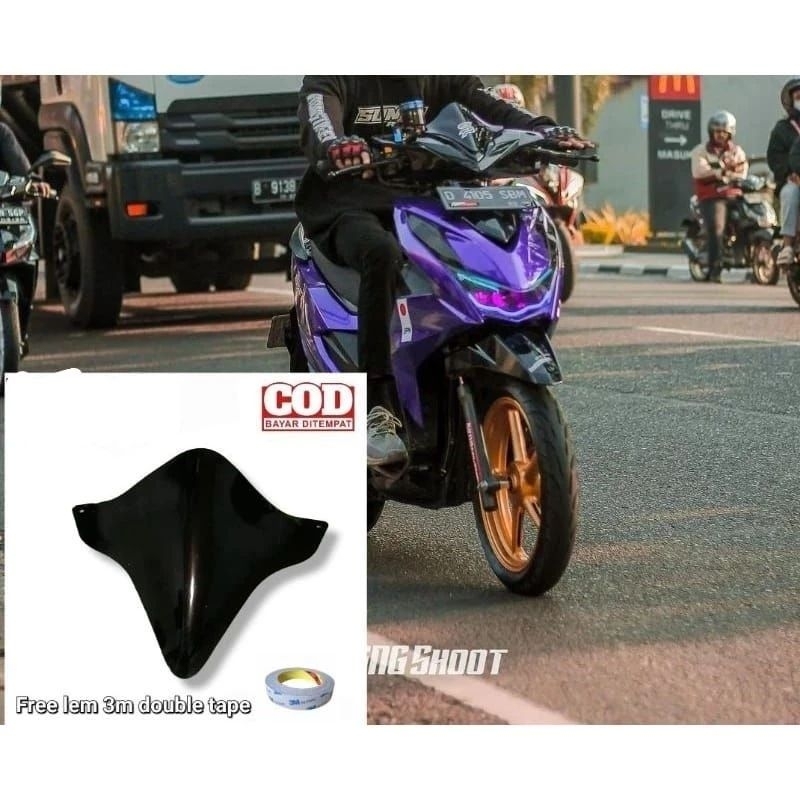 Jual visor variasi beat deluxe beat esp hitam pekat pemasangan pnp plus ...