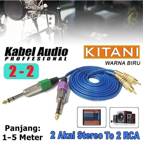 Jual Kabel Audio Mic Microphone KITANI 2 to 2 Jack Akai Stereo Trs 6 ...