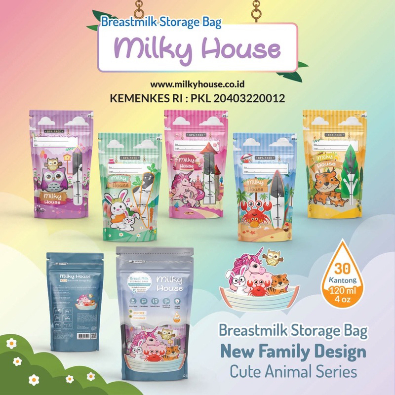 Jual Kantong ASI Milky House 120ml isi 30pcs Breast Milk Storage Bags | Shopee Indonesia