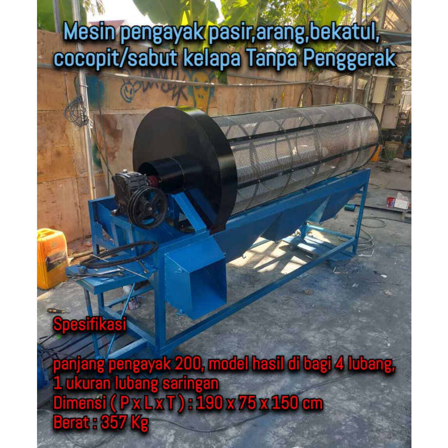 Jual Mesin pengayak pasir,arang,bekatul, cocopit/sabut kelapa Tanpa ...