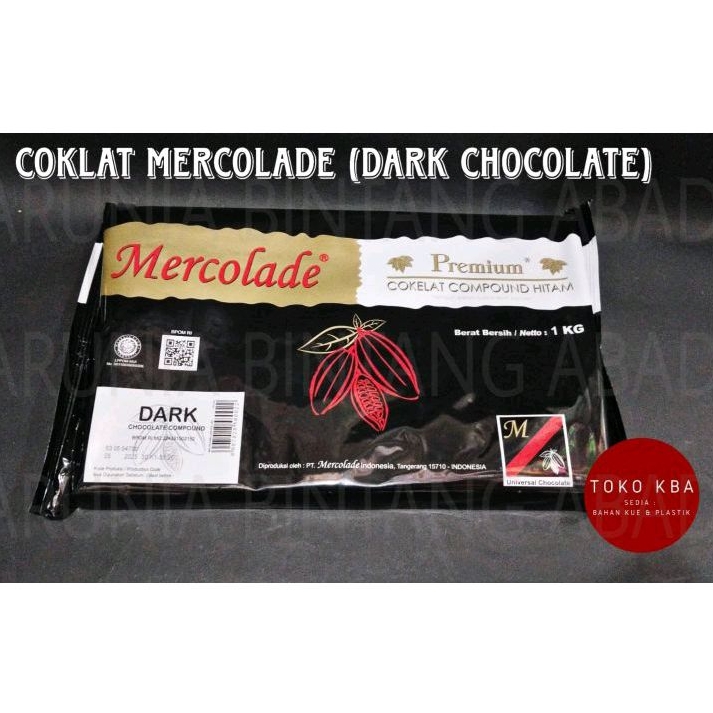 Jual Mercolade Dark Chocolate Compound Hitam Coklat Batang Blok 1 KG ...