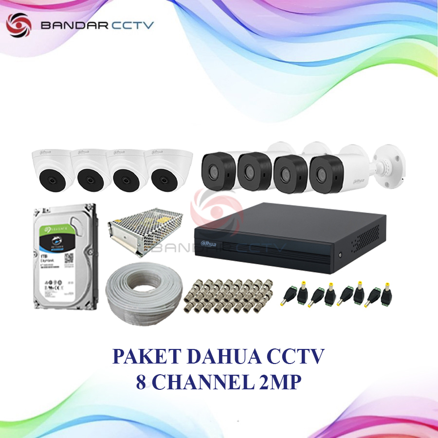 Jual PAKET PASANG CCTV DAHUA 2MP 8 CHANNEL | Shopee Indonesia