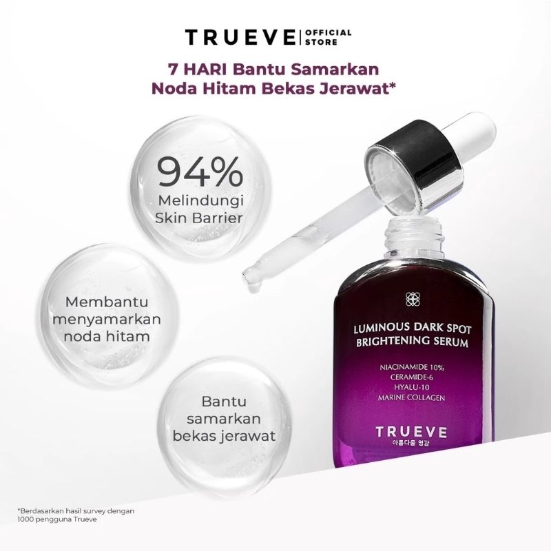 Jual TRUEVE Luminous Dark Spot Brightening Serum 5ml/15ml/30ml | Shopee ...