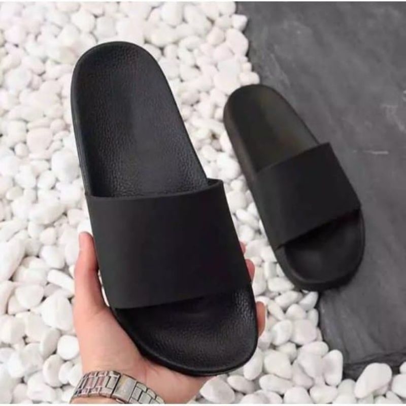 Jual Sandal Slide Pria Wanita Sandal Slop Polos Upper Loke Sistem ...