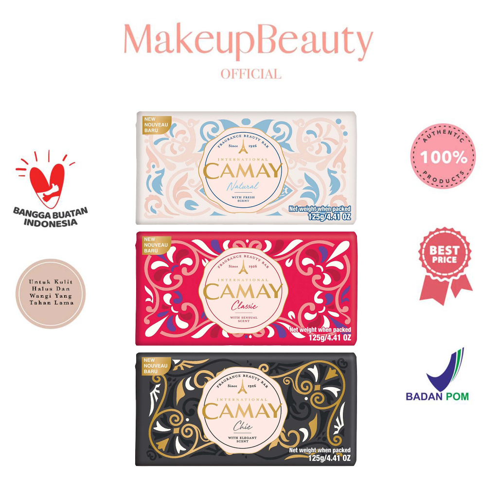 Jual CAMAY Soap Bar Classic | Chic | Natural 80gr / 125gr - Sabun Mandi ...