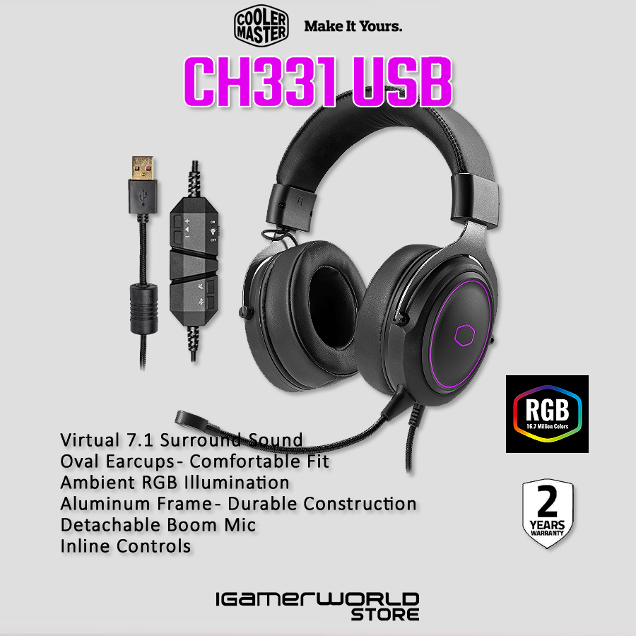 Jual Cooler Master CH331 RGB 7.1 Surround Gaming Headset | Shopee Indonesia