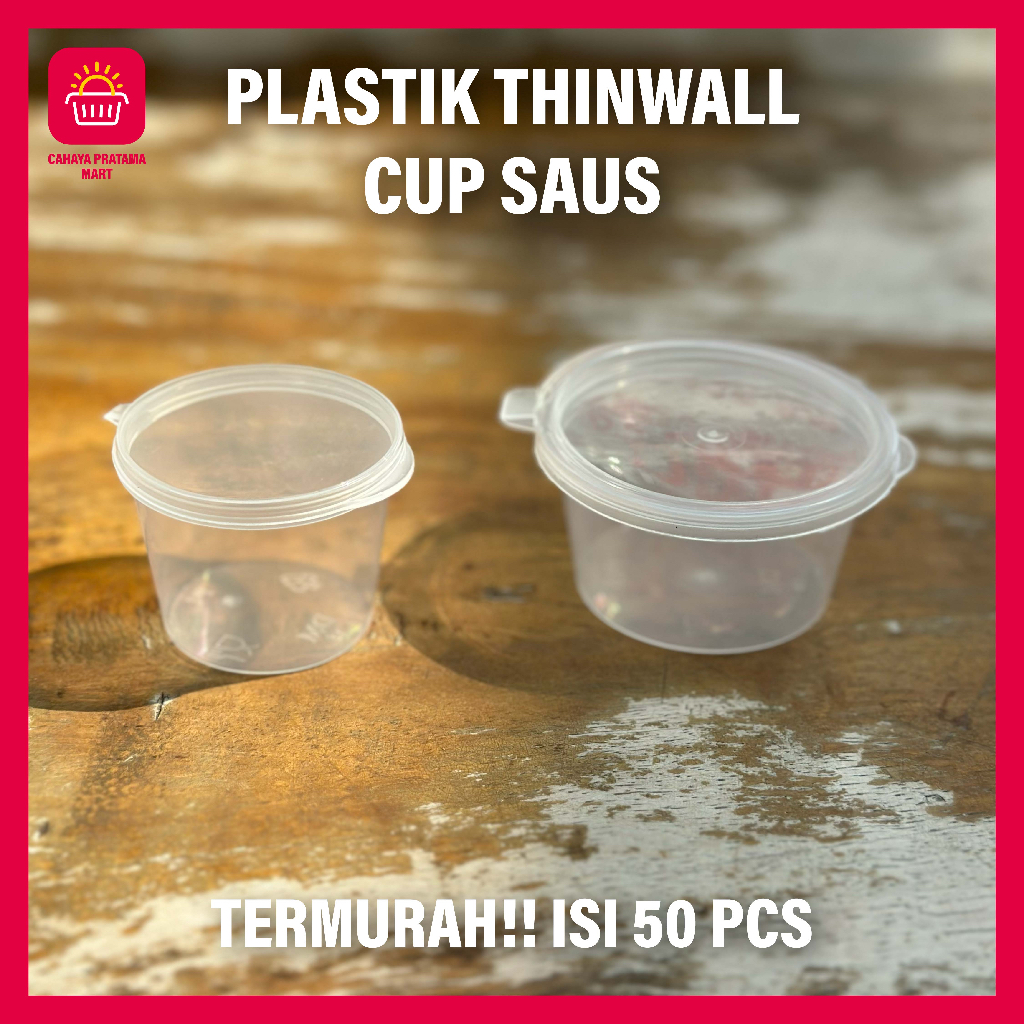 Jual [isi 50] THINWALL SAUCE CUP PLASTIK SAMBEL SAUS Cup Sambal ...