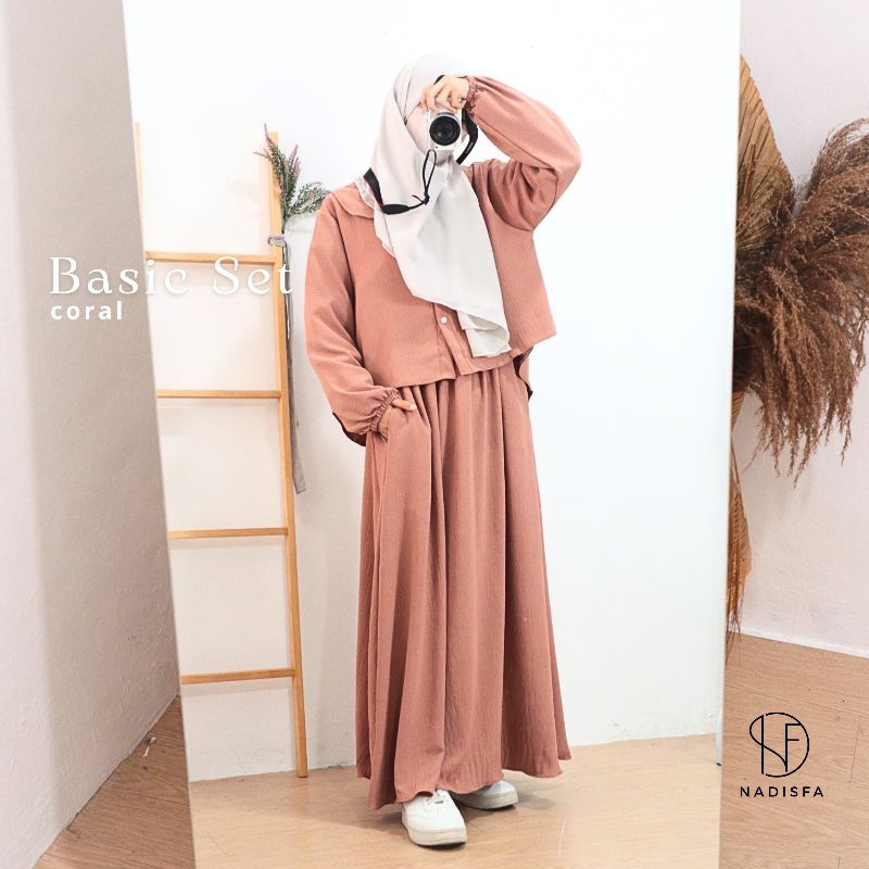 Jual Nadisfa - Basic Set Casual One Set Polos | Shopee Indonesia