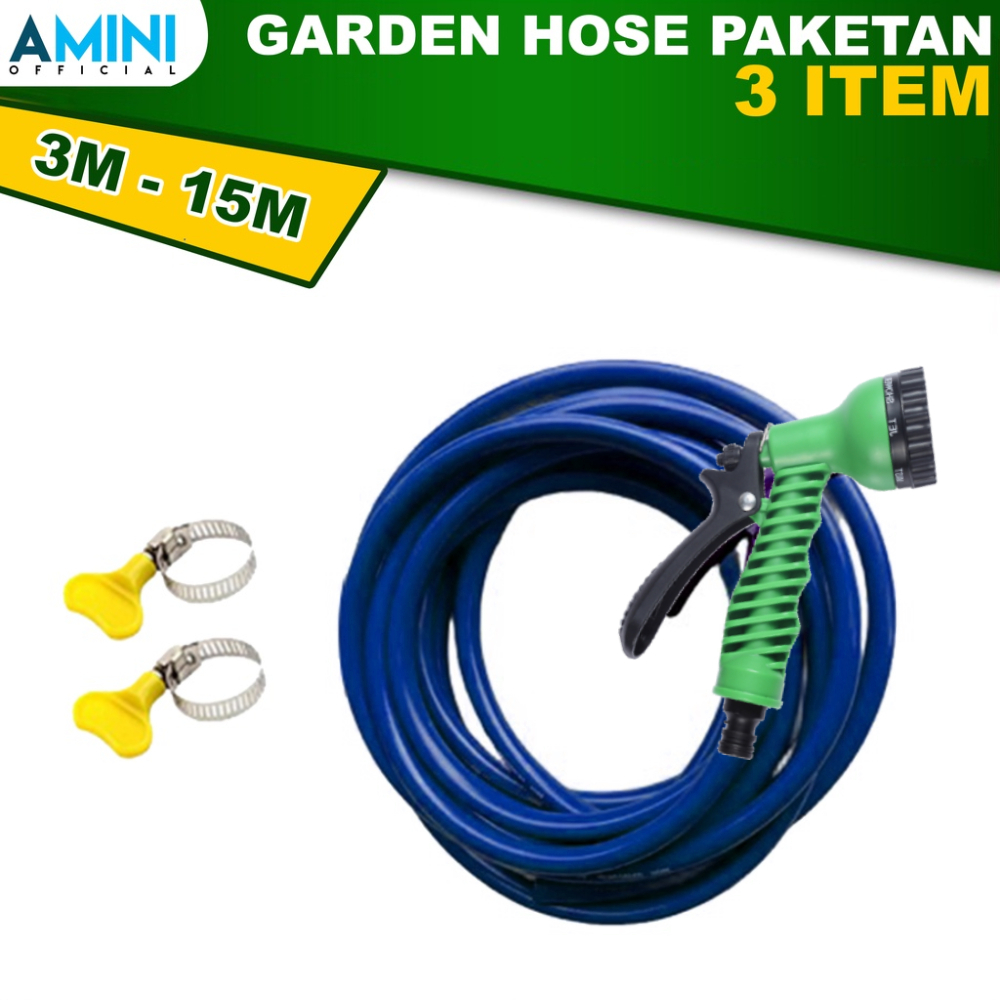 Jual AMINI Paketan Selang Air 3 Meter Sampai 15 Meter Semprotan Air ...