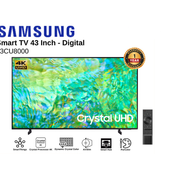 Jual Samsung 43CU8000 Smart TV 43 Inch Crystal UHD 4K UA43CU8000KXXD ...