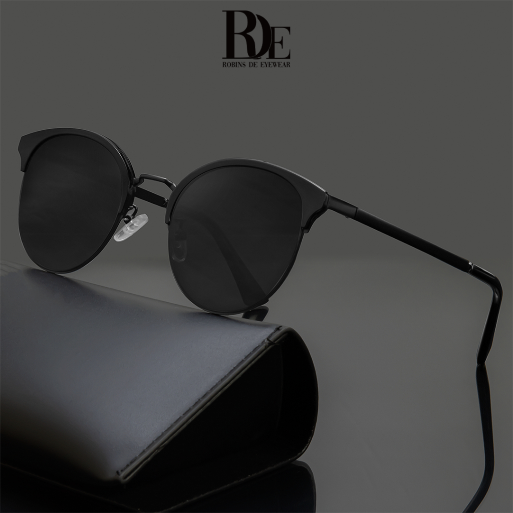 Jual Robins Kacamata Hitam Bulat Metal Plastik 80492 Anti Radiasi Uv400 Fashion Pria Wanita ...