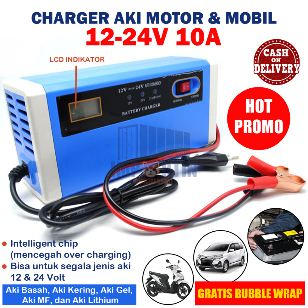 Jual Charger Aki Mobil Motor 12V-24V 500A/ Charger Aki Otomatis Smart Intelligent Auto Repair ...
