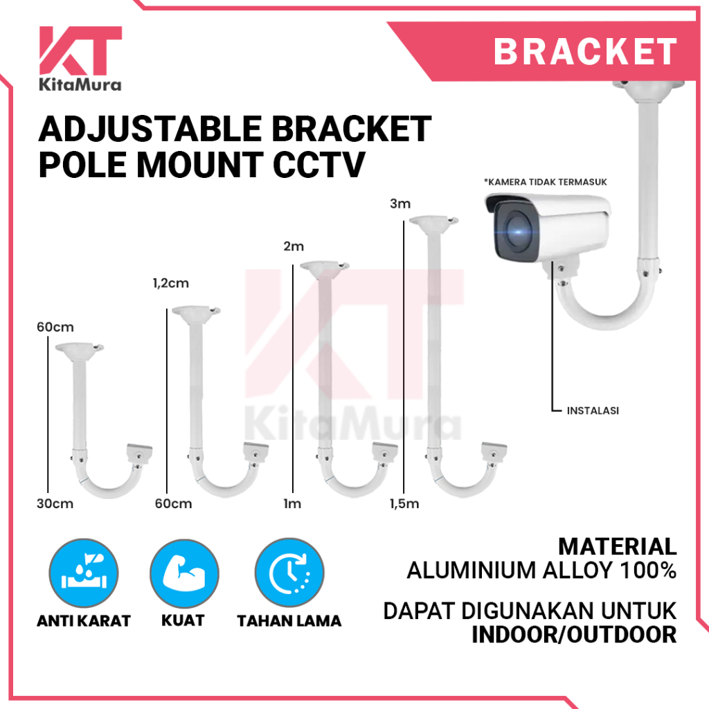 Jual Bracket Pole Mount CCTV Tipe U || Adjustable CCTV Bracket | Shopee ...