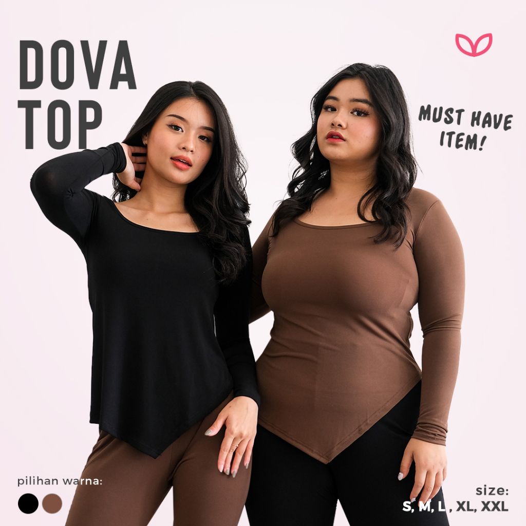 Jual Pluffyschoice Dova U-neck Asymmetrical LONG Sleeve Top Baju Wanita ...