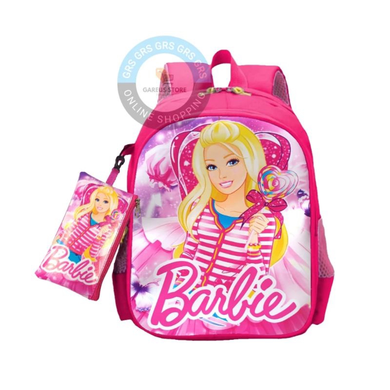 Jual TAS RANSEL SEKOLAH ANAK PEREMPUAN TK SD KARAKTER BARBIE TERBARU ...
