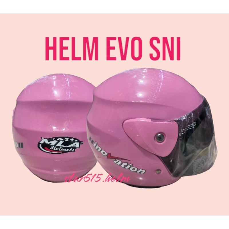 Jual HELM HALF FACE EVO POLOS FULL LEHER SNI HELM PELINDUNG KEPALA ...