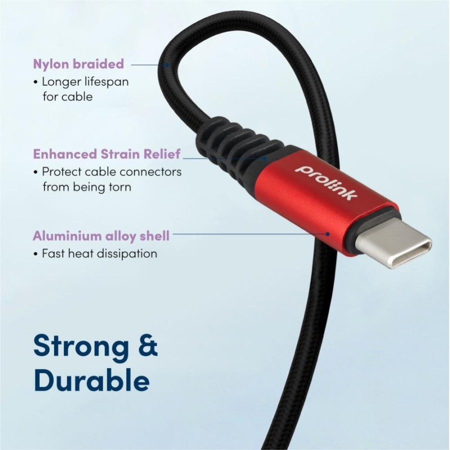 Jual PROLINK Kabel Data GCC-60-01 USB Type-C to C 3A, 60W | Shopee ...