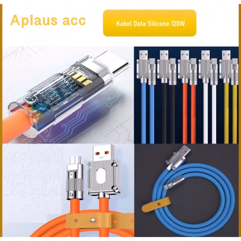 Jual Kabel Data Silicone 120W Fast Charging Kabel Data Kuat Tahan Lama ...