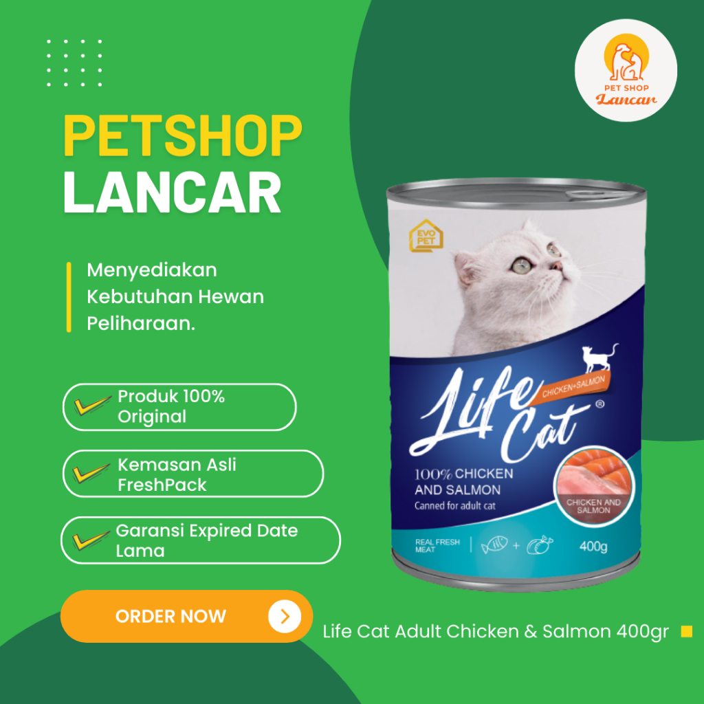 Jual Life Cat Kaleng Chicken And Salmon Kaleng 400 GR Makanan Kucing ...