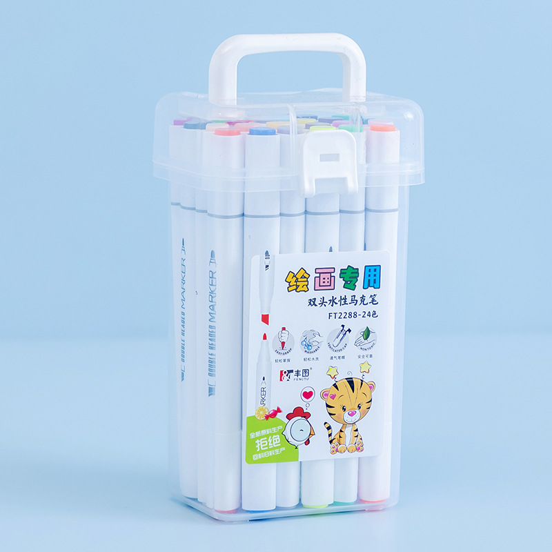 Jual Spidol Warna Double TIP/2in1 Spidol SET 12/24/36/48 | Shopee Indonesia