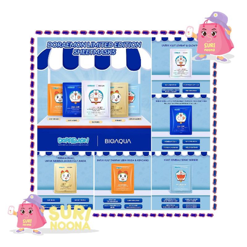 Jual BIOAQUA x DORAEMON Sheet Mask / Masker wajah Bioaqua Doraemon ... Jual BIOAQUA x DORAEMON Sheet Mask / Masker wajah Bioaqua Doraemon ...