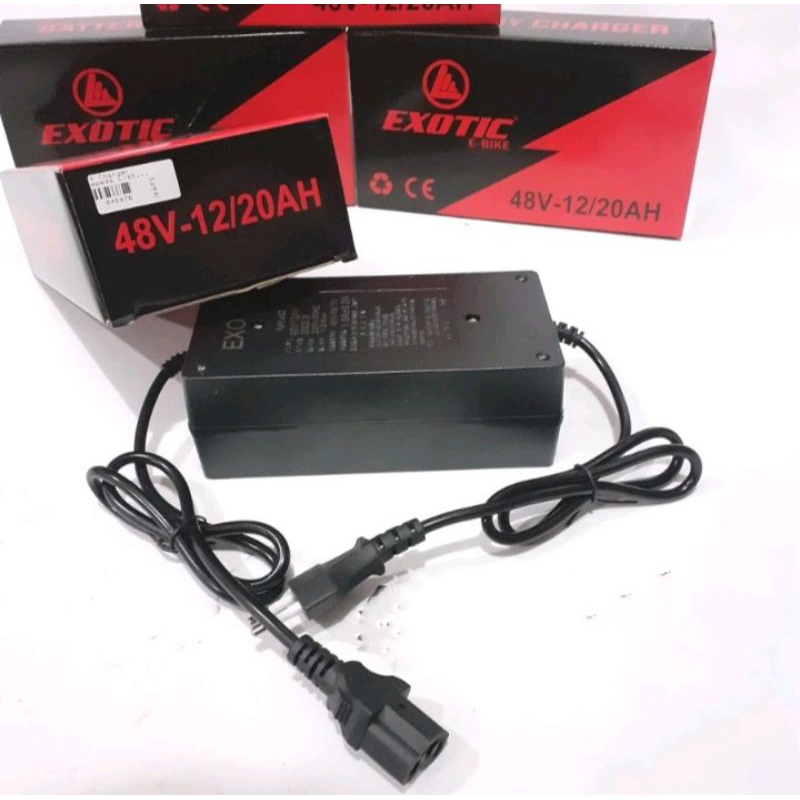 Jual CHARGER SEPEDA LISTRIK EXOTIC PASIFIC 48V-12/20AH | Shopee Indonesia