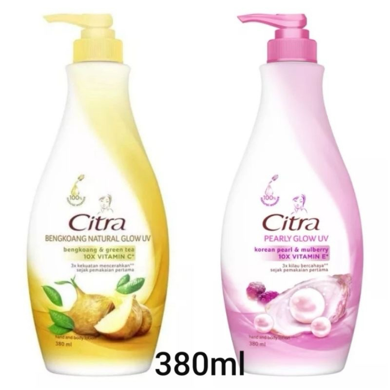 Jual Citra Hand and Body Lotion Bengkoang Natural Glow UV / Pearly Glow UV 380ml Besar Pump ...