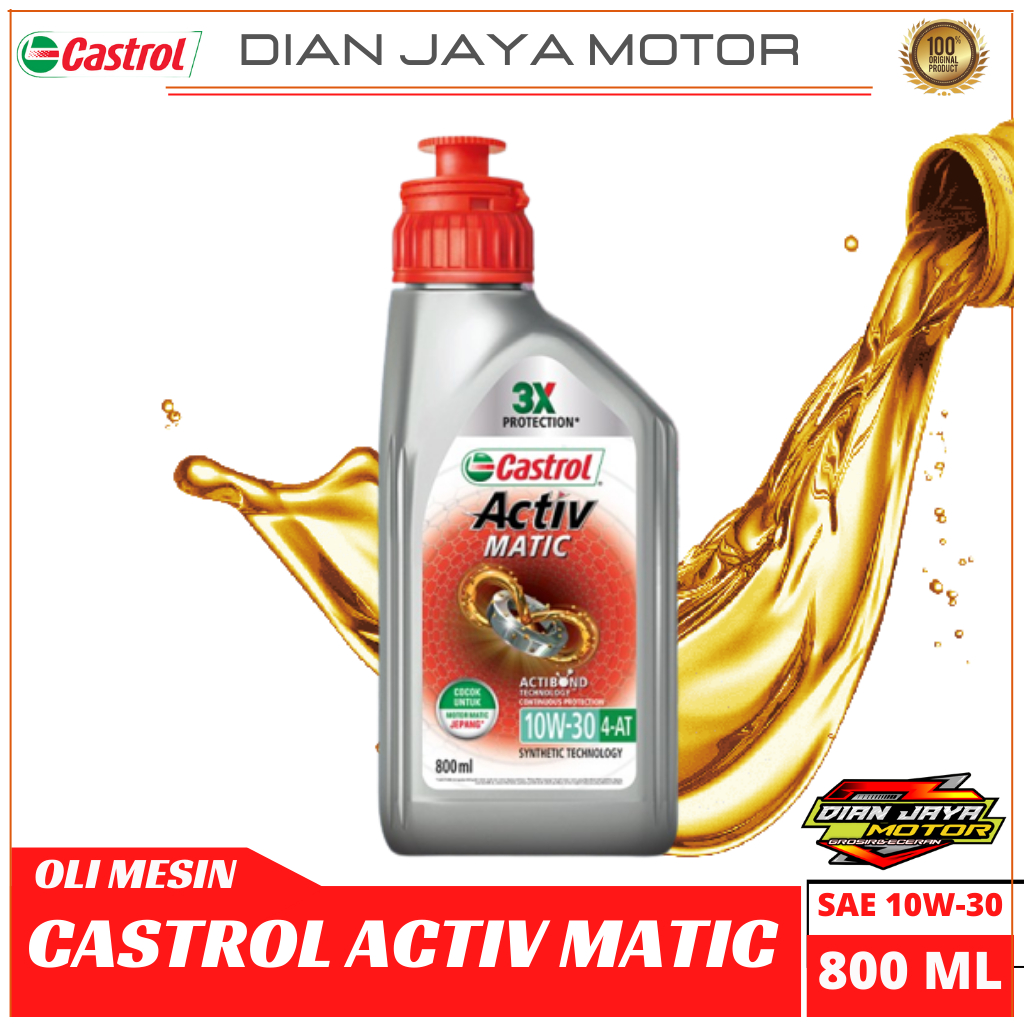Jual Oli Mesin Castrol Activ Matic 10W-30 800 ML Oli Mesin Motor ...