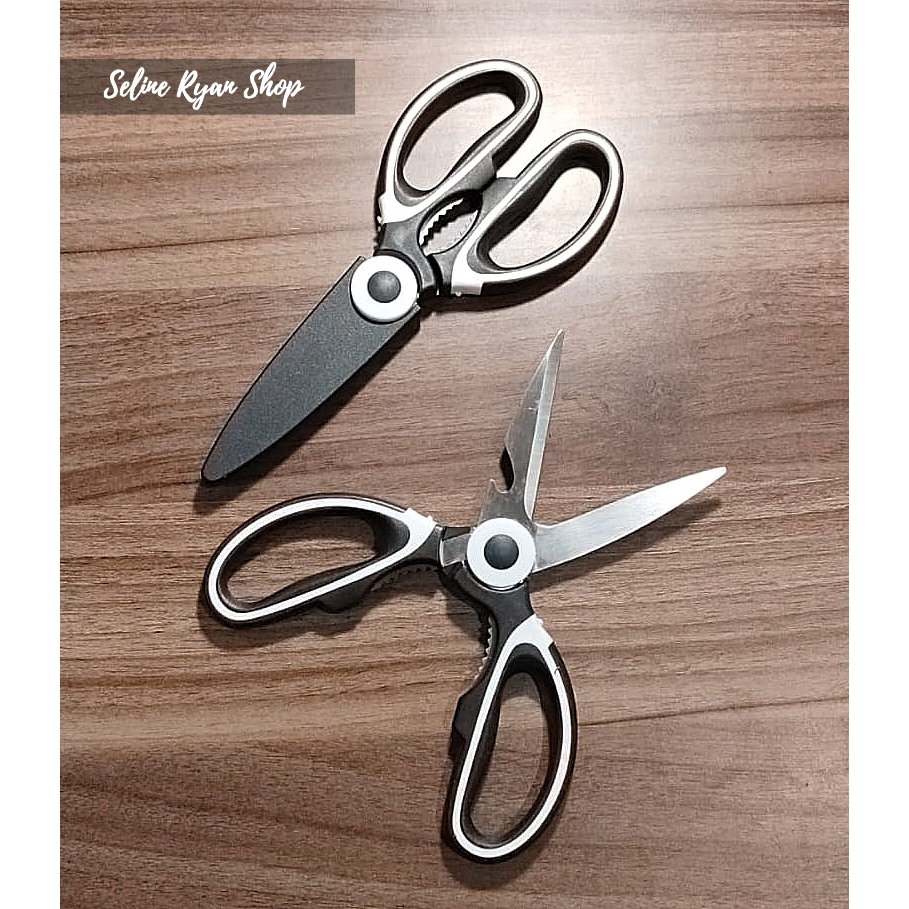 Jual Gunting Dapur Multifungsi Besar Mewah Hitam Plus Sarung | Shopee ...
