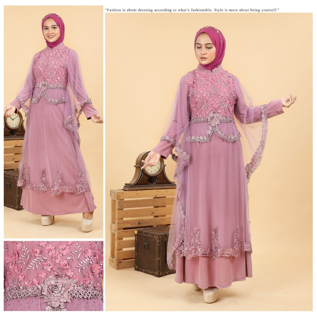 Jual Gamis Brukat Light purple | Shopee Indonesia