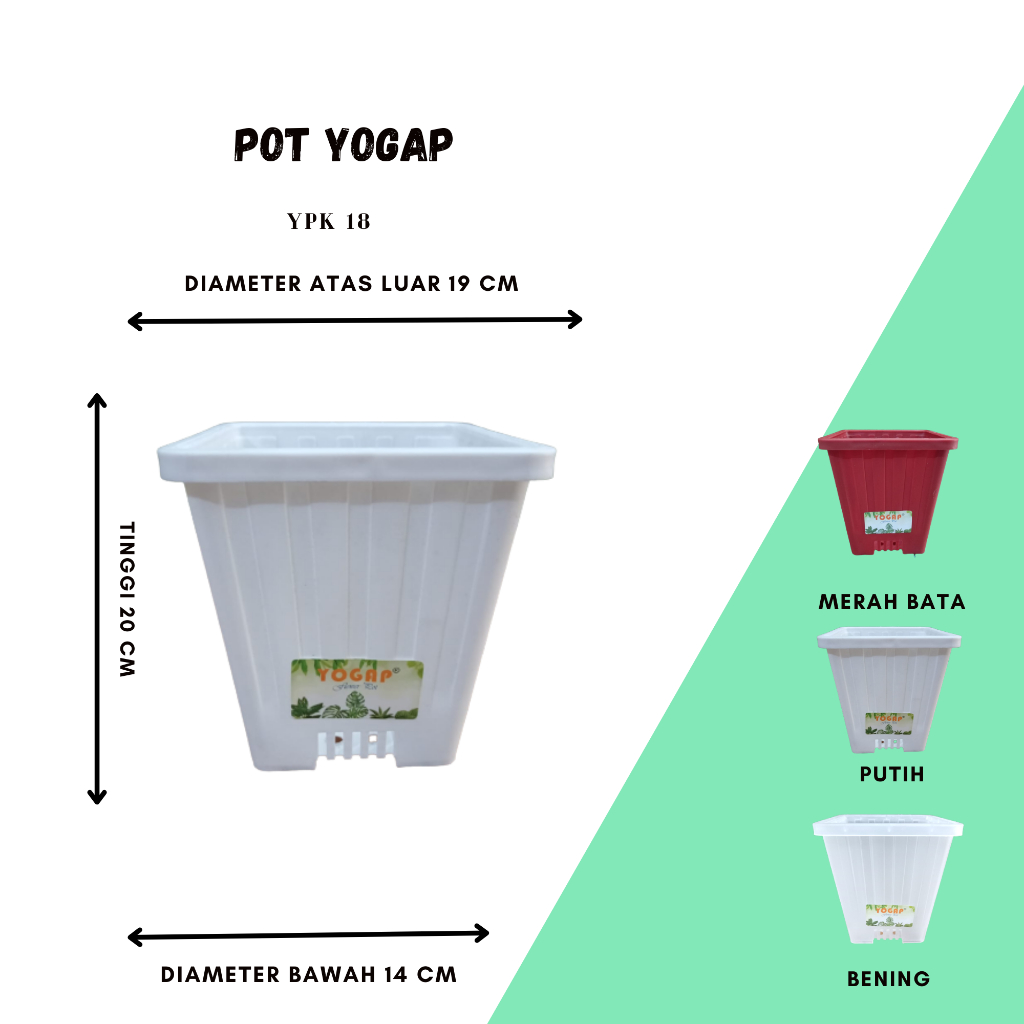 Jual Pot Bunga Kotak Yogap YPK Ukuran 18 Original | Shopee Indonesia