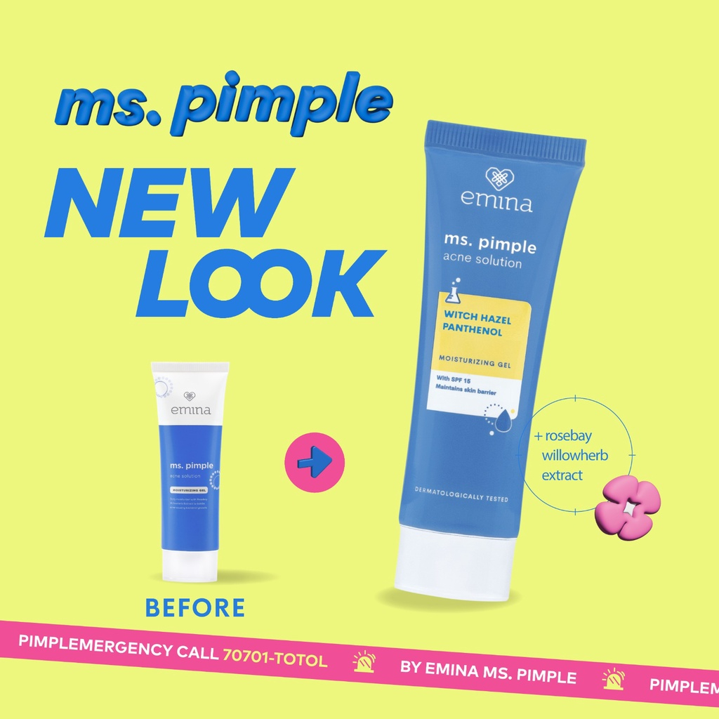 Jual Emina Ms. Pimple Acne Solution Moisturizing Gel 20 mL - Pelembab Wajah Solusi Atasi Jerawat ...