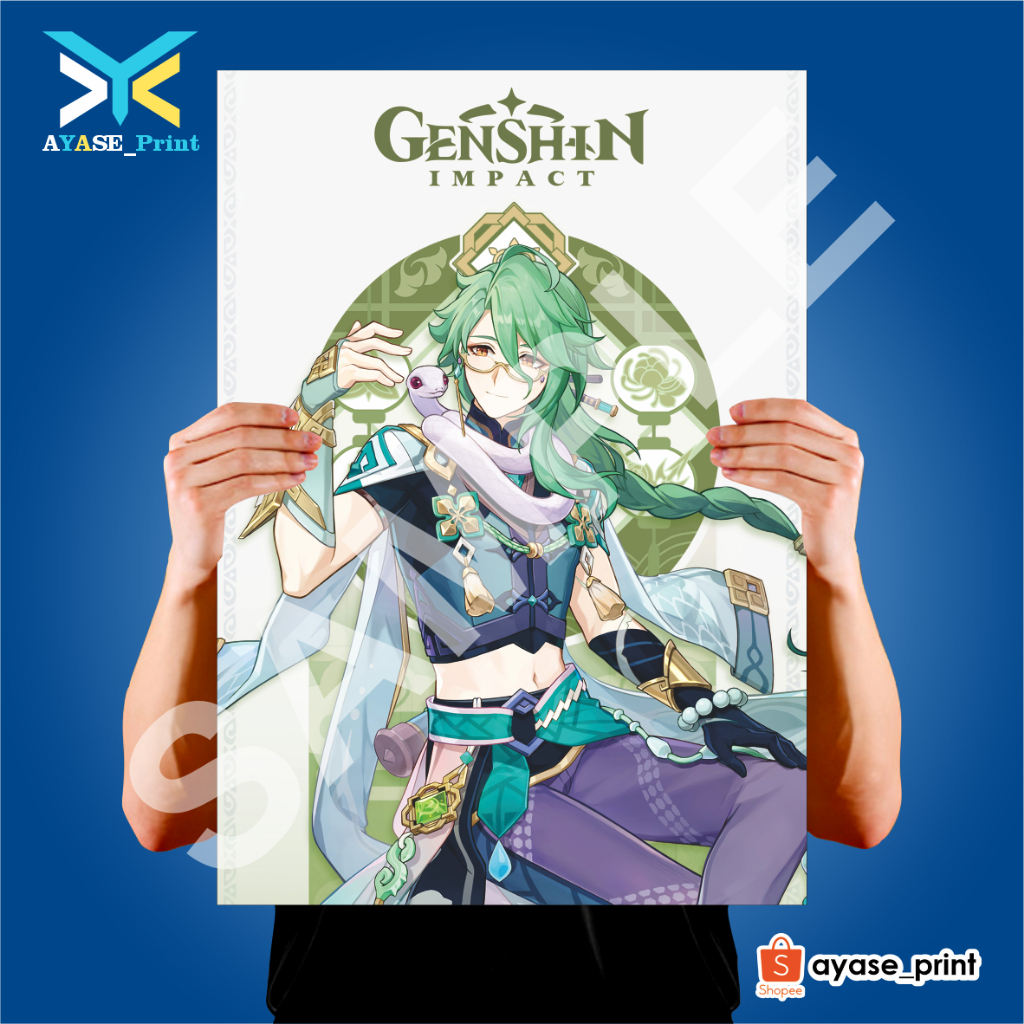 Jual Poster Anime Game Genshin Impact Pack 1 | aether albedo alhaitham ...