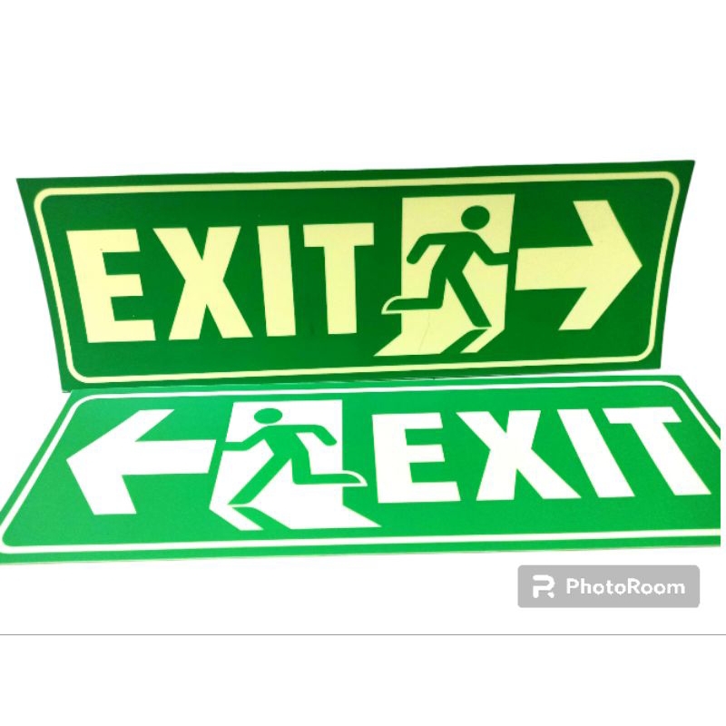Jual SIGN STIKER EXIT ( GLOW In THE DARK ) UK 10 X 30 CM | Shopee Indonesia