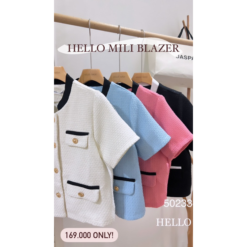 Jual HELLO MILI BLAZER TWEED READY STOCK | Shopee Indonesia