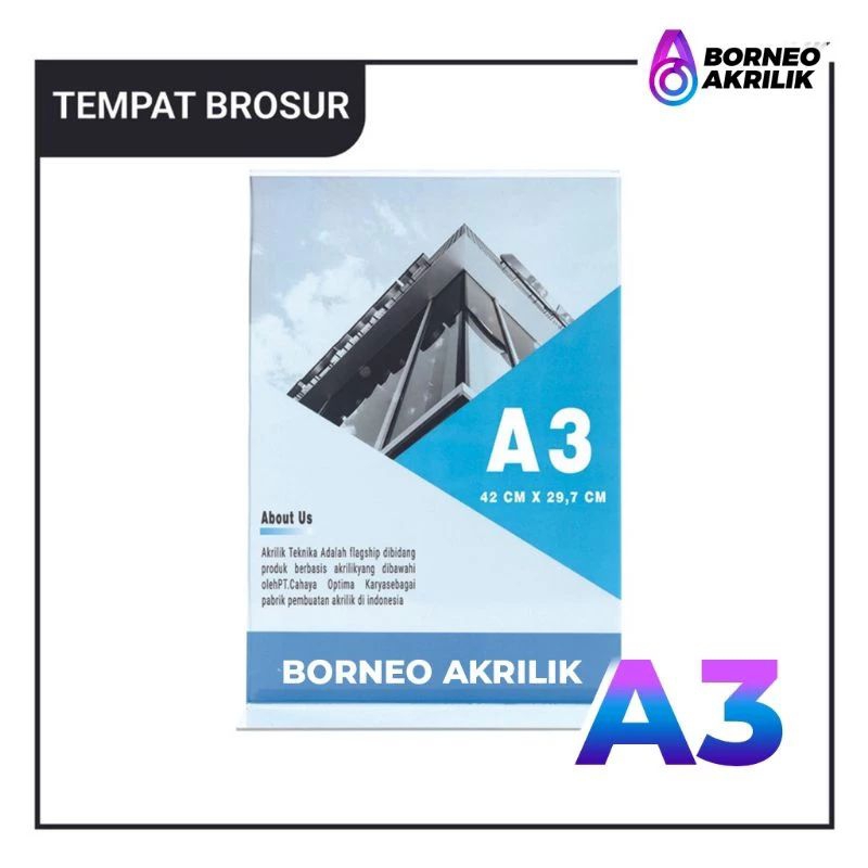Jual STANDING AKRILIK A3 TEMPAT MENU AKRILIK A3 AKRILIK UKURAN A3 WADAH ...