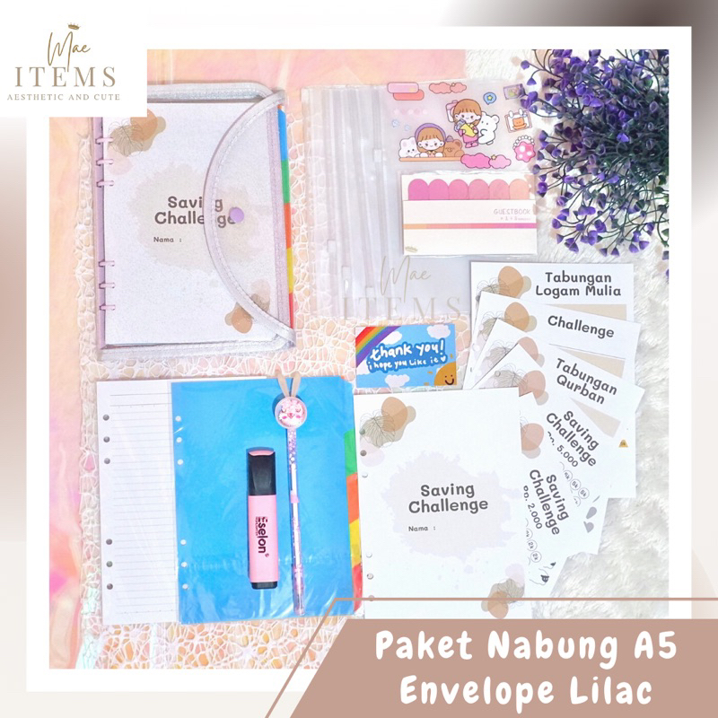 Jual Paket Sinking Fund Binder Nabung A5 / Binder Kuliah / Binder Daisy ...